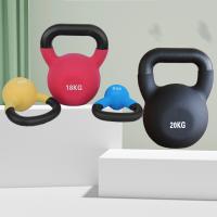 China 30LB Dark Blue Kettlebell Vinyl Coated Cast Iron For Dumbbell Weights Exercises Full Body Workout And Grip Training for sale