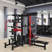 China Four Person Station Flying Bird Gantry Smith Squat And Bench Press Machine Commercial Squat Stand Household Multifunctional Fitness for sale