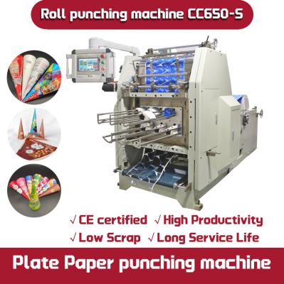 China CC650S Plate Paper punching machine with 400 Strokes/Min, ±0.25mm Precision, and Smart Embossing for Cone Sleeves for sale