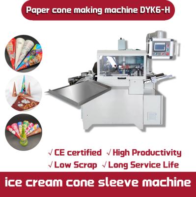 China Aluminum Foil Paper Ice Cream Cone Sleeve Machine DYK6-H 250 pcs/min 380V for sale