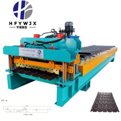 China Industrial 980 Glazed Tile Roll Forming Machine 16 Row Molding Hydraulic Pressure 80mm Spindle for sale