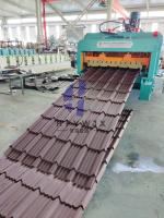 China PLC Controlled 1020 Glazed Tile Cold Roll Forming Machine 16 Rows Gear Drive System for sale