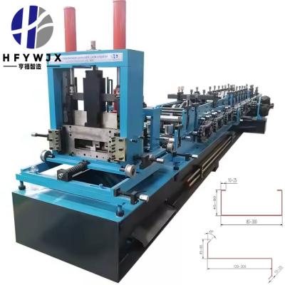 China High Precision CZ Purlin Roll Forming Machine With Hydraulic Cutting For Steel Profiling for sale