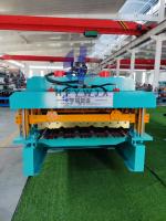 China 16 Row Glazed Roofing Sheet Roll Forming Machine PLC Hydraulic 0.3-0.8mm for sale