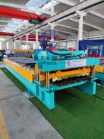 China High Efficiency 980 Glazed Tile Roll Forming Machine 16 Stations PLC Control 80mm Spindle for sale