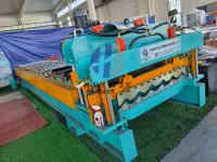 China Automatic 1100 Model Glazed Tile Roll Forming Machine with Chain Drive Transmission for sale