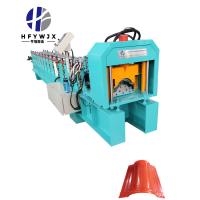 China PLC Control Ridge Tile Machine 14 Forming Stations 350H Steel Frame 310mm Roof Ridge Production for sale