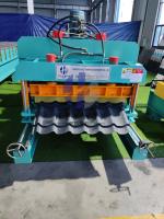 China 1100mm Glazed Tile Roll Forming Machine 16 Stands Hydraulic Cutting 11kw Servo Motor for sale