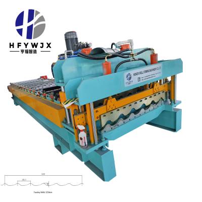 China 1100mm Glazed Tile Roll Forming Machine 16 Stands Hydraulic Cutting 11kw Servo Motor for sale