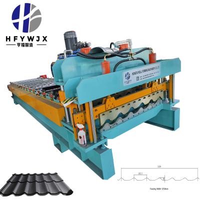 China 1100 Glazed Tile Roof Sheet Roll Forming Machine 16 Stands Hydraulic Cutting for sale
