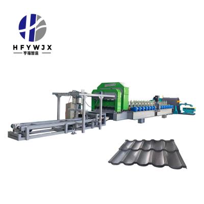 China 1110 Glazed Tile Roll Forming Machine 11kW Servo Motor 16mm Wall Plate Double Linear Guide Cutting for sale