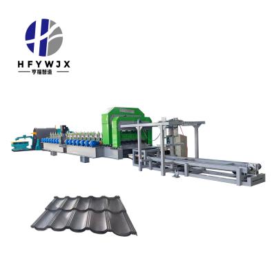 China 1110 Glazed Roof Tile Forming Machine 11kW Servo Motor 4-12 M/Min Speed 16-21 Roll Stations for sale