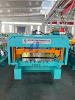 China Automatic Small Corrugated Roof Sheet Roll Forming Machine with PLC Touch Screen Control and 7.5kW Servo Motor for Precision Engineering for sale