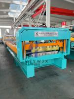 China Automatic Small Corrugated Roof Sheet Roll Forming Machine with PLC Touch Screen Control and Servo Flying Cut for 0-40m/min Stepless Speed Regulation for sale