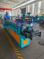 China Automatic U-channel Roll Forming Machine with 16 Rows Punching Roller, PLC Touch Screen Control, and Hydraulic Double-Blade Shear for sale