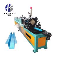 China 75mm Final Profile Width Hat Channel Roll Forming Machine with Hydraulic Stop-to-Cut and Adjustable 0-10m/min Speed for sale