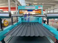 China Heavy Duty C16 Roof Sheet Roll Forming Machine with 23 Rows Rollers for 0.3-0.6mm Thickness and Split PLC Touch Screen for sale