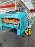 China High Speed Automatic 970 Step Pressed Steel Glazed Wave Sheet Glazed Tile Roll Forming Machine Metal Glazed Roof Tile Machine for sale