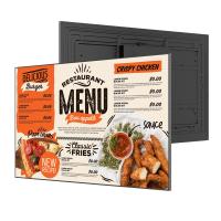 China 86 Inch Commercial Digital Signage Menu Boards Narrow Bezel LCD Screen Slimline for sale