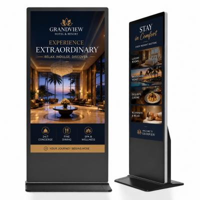 China Floor Standing Digital Signage for Hotels – Vertical Advertising for Lobby, Reception for sale