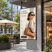 China Retail Store Hanging Digital Poster Display High Brightness Window Advertising for sale