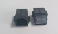 China Right Angle 8P8C RJ45 Female Connector 10 / 100 Base-T Magnetic With G / Y LED Pipes for sale