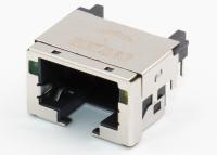 China Single Port RJ45 Plug PCB Mount Tab Down RoHS Compliant With Yellow / Green LED for sale