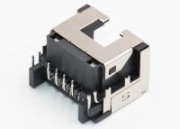China Single Port RJ45 Plug PCB Mount Tab Down RoHS Compliant With Yellow / Green LED for sale