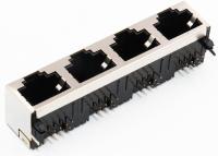 China 1 * N RJ45 Multiple Port Connectors , Right Angle Tab Up RJ45 Multiport Connector for sale