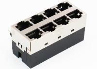 China 2 * N Multiple RJ45 Sockets Right Angle For Data And Signal Transmissions for sale
