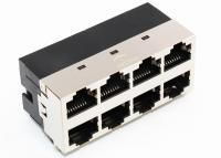 China 2 * N Multiple RJ45 Sockets Right Angle For Data And Signal Transmissions for sale