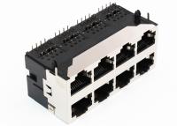 China 2 * N Multiple RJ45 Sockets Right Angle For Data And Signal Transmissions for sale