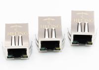 China Right Angle 8P8C RJ45 Female Connector 10 / 100 Base - T Magnetic With G / Y LED Pipes for sale