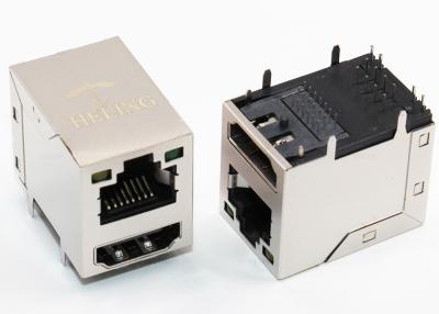 China RoHS Compliant Right Angle RJ45 Female Connector Tab Up for sale