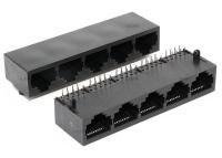 China 1 x 4 Ports Harmonica Ganged Lan Connector Rj45 For Network Hub / Switches for sale