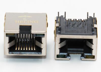 China Single Port RJ45 Right Angle Adapter PCB Mount With 50 U