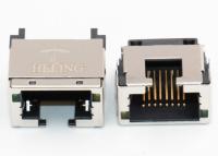 China Overhangs PCB RJ45 Low Profile Connector Right Angle With LED Indicator for sale