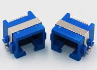 China Blue Color RJ45 PCB Mount Socket Half Shielded 1.27mm Terminal Pitch For Ethernet for sale