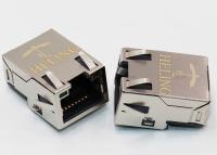 China 1 x 1 Single Port EMI RJ45 Tab Up 100 Base T Transformer With Green / Yellow LED for sale