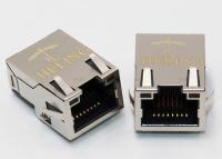 China 1 x 1 Single Port EMI RJ45 Tab Up 100 Base T Transformer With Green / Yellow LED for sale