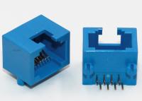 China 8 Positions RJ45 Connector Right Angle Blue Color For Networking / Telecom Equipment for sale