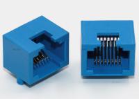 China 8 Positions RJ45 Connector Right Angle Blue Color For Networking / Telecom Equipment for sale