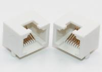 China Unshielded 8P8C RJ45 Right Angle Coupler White Color Wide Operating Temperature Range for sale