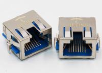 China EMI Gasket Right Angle RJ45 Connector , PCB 8P8C Right Angle RJ45 Coupler for sale
