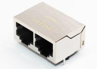 China Through Hole Network RJ45 Multiport Connector Female 1 x 2 PCB Mount for sale