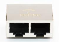 China Through Hole Network RJ45 Multiport Connector Female 1 x 2 PCB Mount for sale