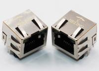 China Shielded Modular Female Single Port RJ45 Connector With EMI Tab And LED for sale