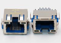 China Built - In LED RJ45 PCB Jack Connector Single Port Shielded With EMI Tabs for sale