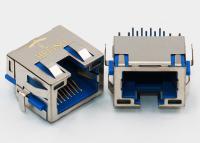 China Built - In LED RJ45 PCB Jack Connector Single Port Shielded With EMI Tabs for sale