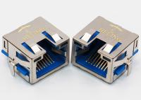China Built - In LED RJ45 PCB Jack Connector Single Port Shielded With EMI Tabs for sale
